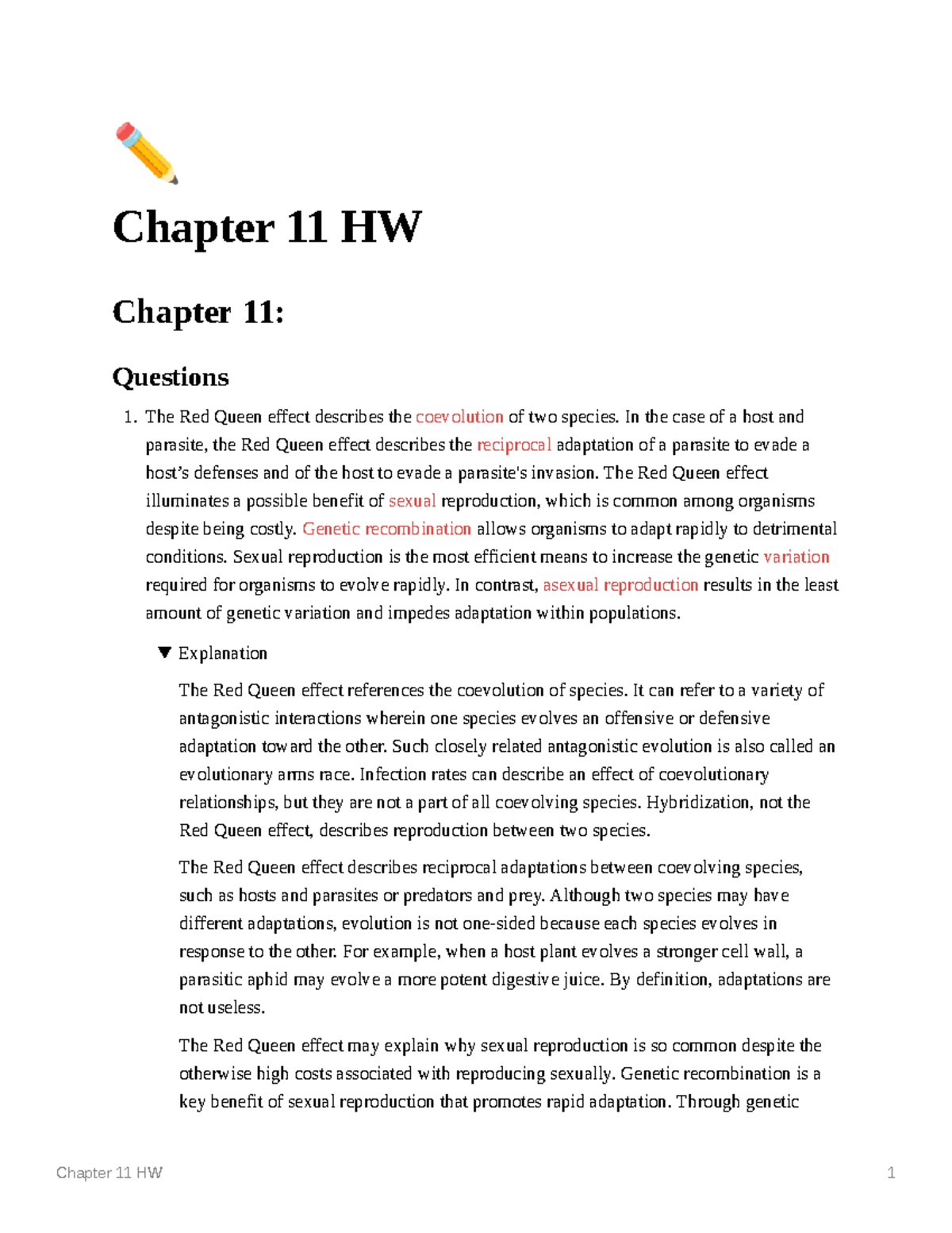 Chapter 11 HW - These are homework questions with explanation that are seen in the exams ...