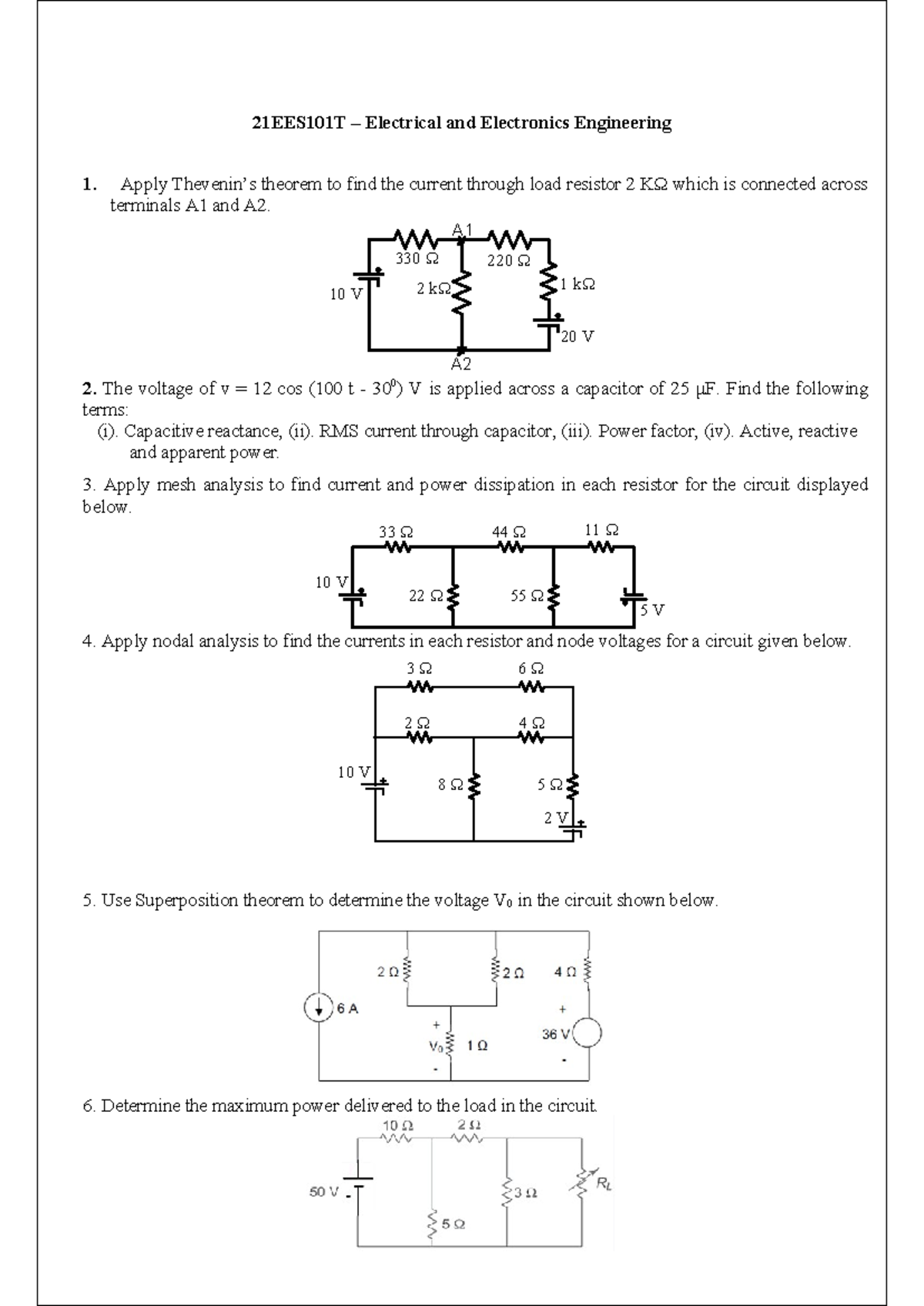 0ca4418c c0fb 4210 9c47 8be9649a1ed4 - 21EES101T – Electrical and Electronics Engineering 1 ...