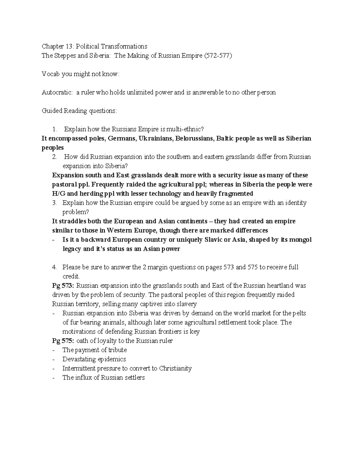 Chapter 13 section 3 guided reading questions copy - Chapter 13: Political Transformations The ...