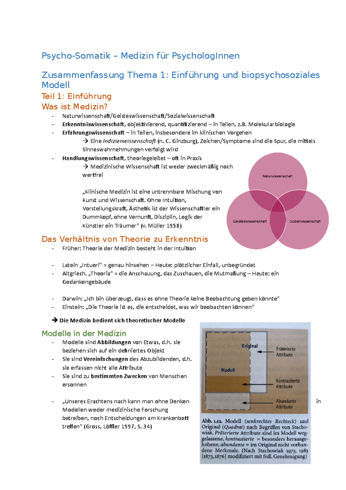 Medizin und Soziale Arbeit (Psychosomatik) - Psycho-Somatik – Medizin ...