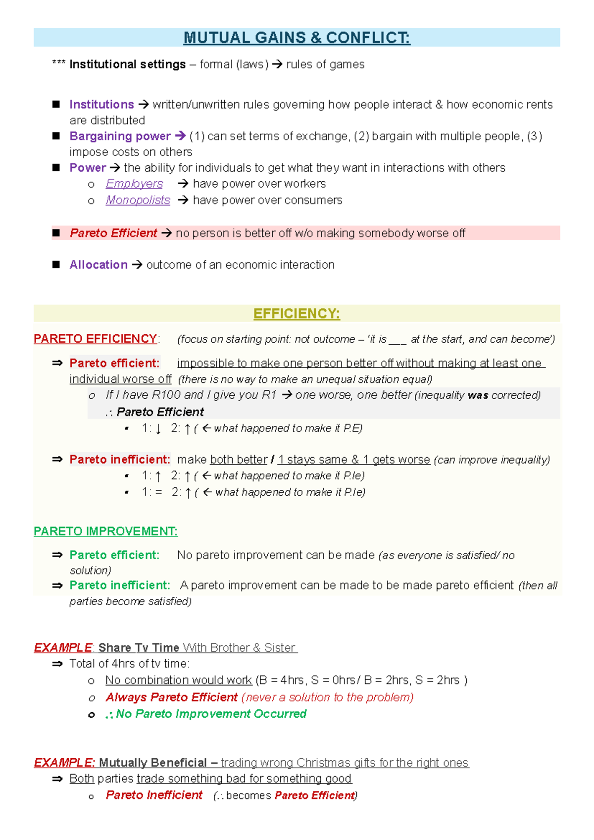 UNIT 5 - Property & Power - MUTUAL GAINS & CONFLICT: *** Institutional ...
