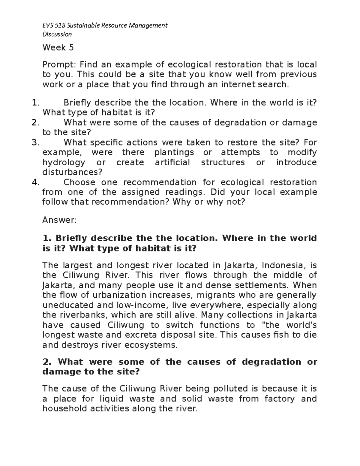EVS 518 Week 5 response - EVS 518 Sustainable Resource Management ...