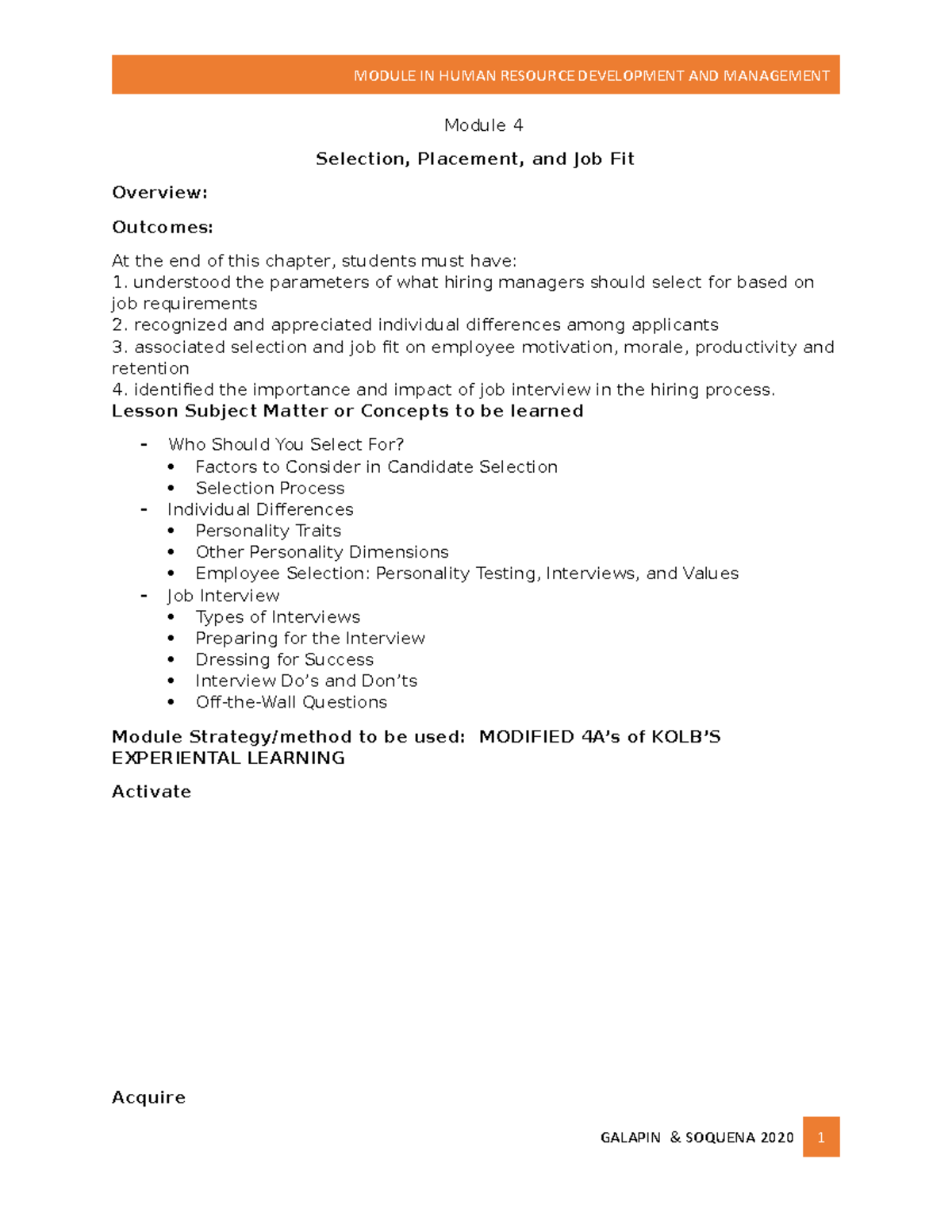 Module in International Trade 2 - Module 4 Selection, Placement, and ...