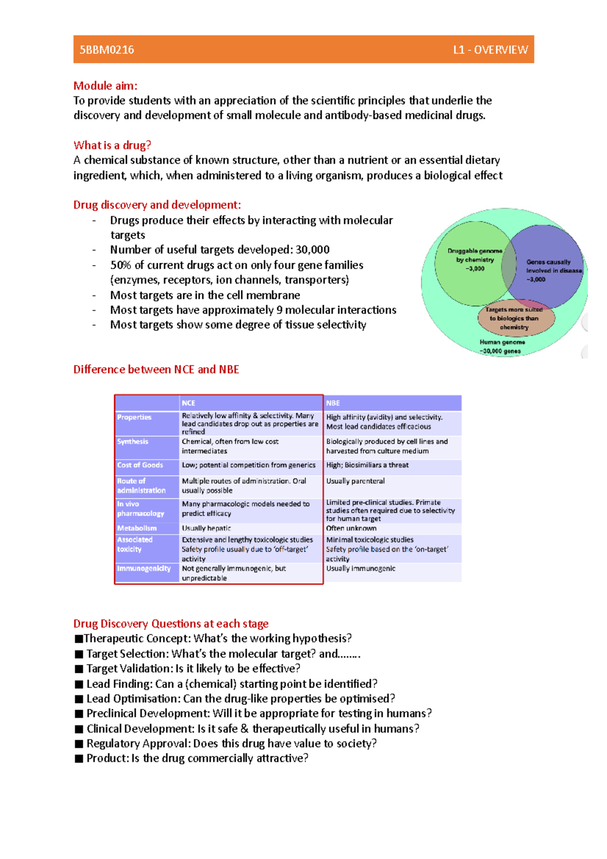 L1 - Welcome & introduction lecture - 5BBM0216 L1 - OVERVIEW Module aim ...