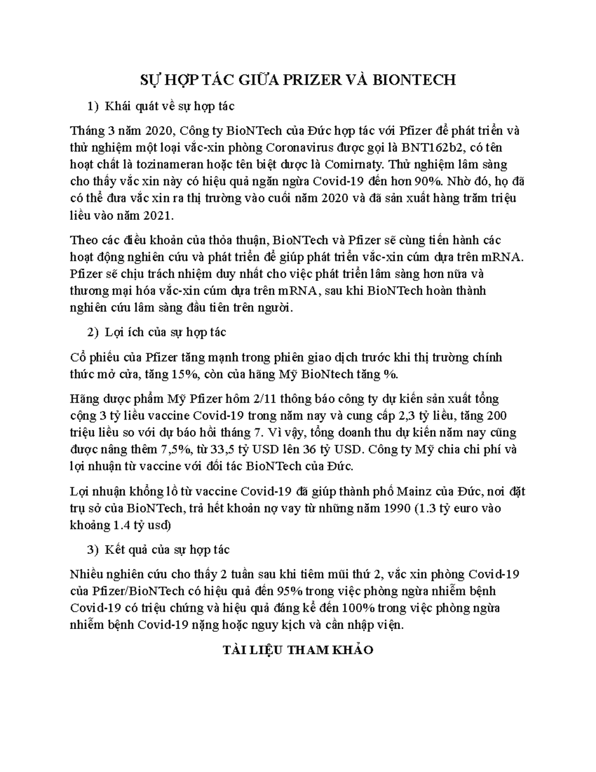 SỰ HỢP TÁC GIỮA CÁC ĐỐI THỦ CẠNH Tranh - SỰ HỢP TÁC GIỮA PRIZER VÀ ...