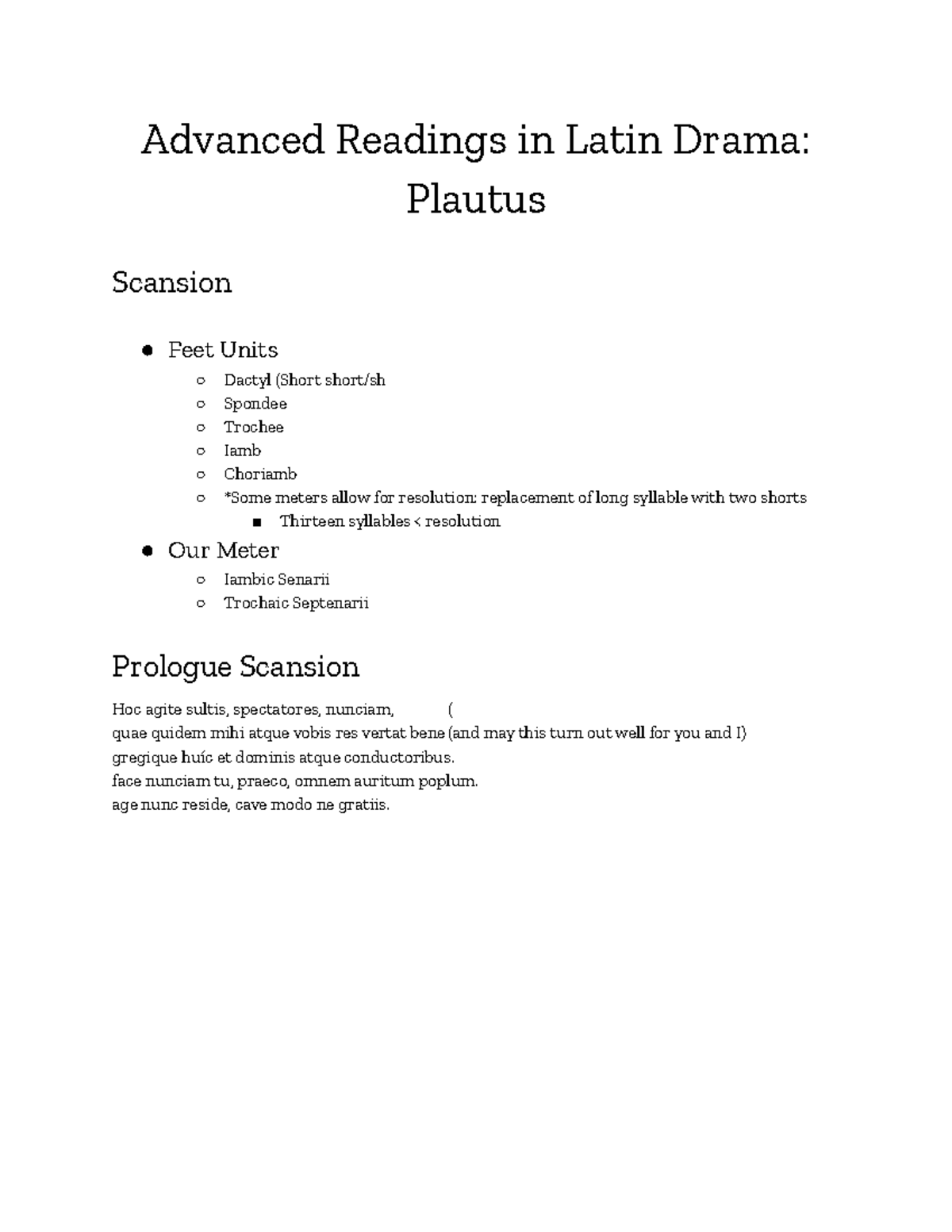 Advanced Readings in Latin Drama Plautus - Advanced Readings in Latin ...