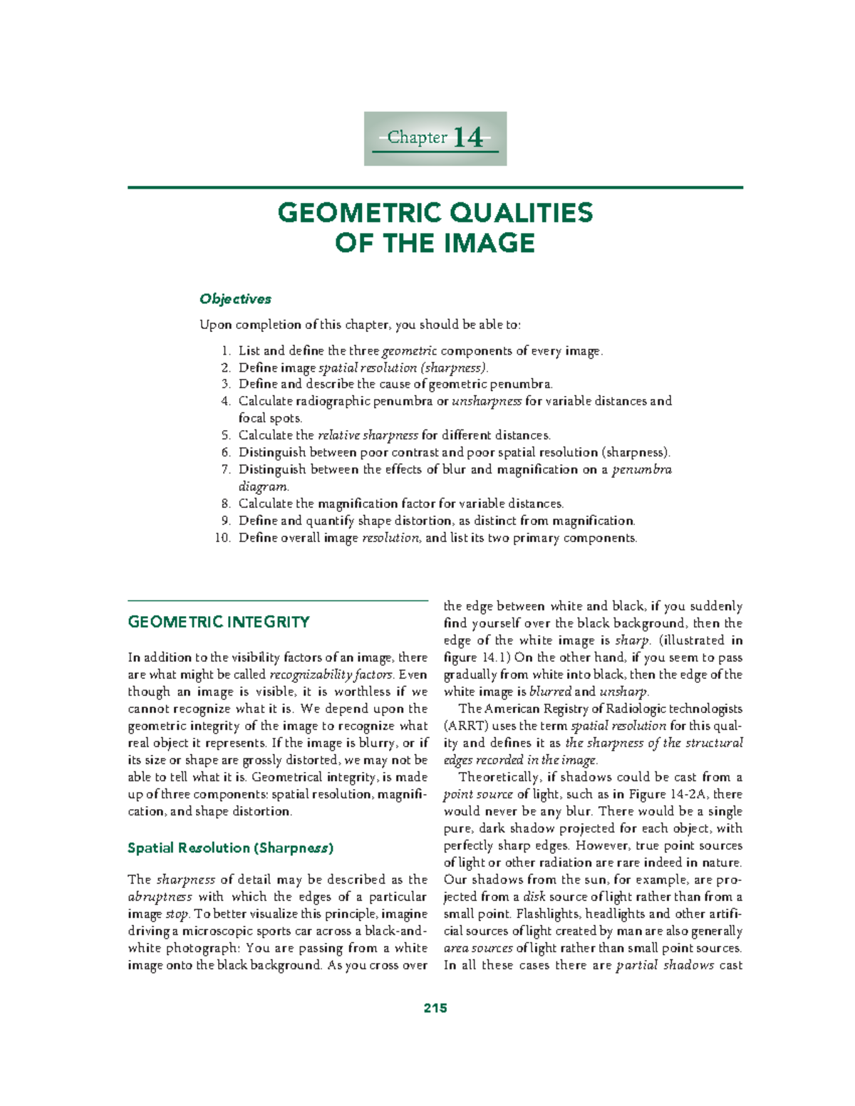 Ch - book - 215 GEOMETRIC INTEGRITY In addition to the visibility ...