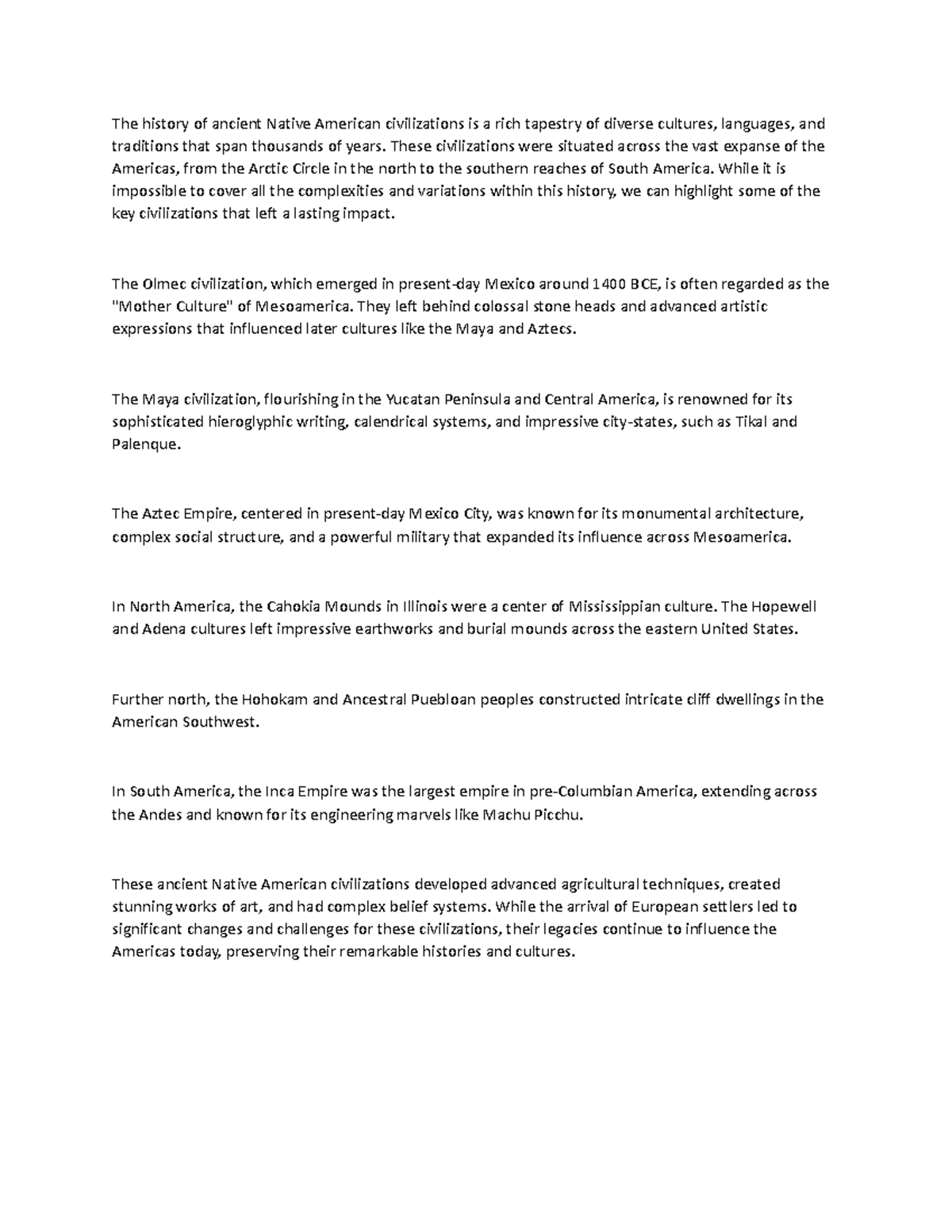 The history of ancient Native American civilizations is a rich tapestry ...