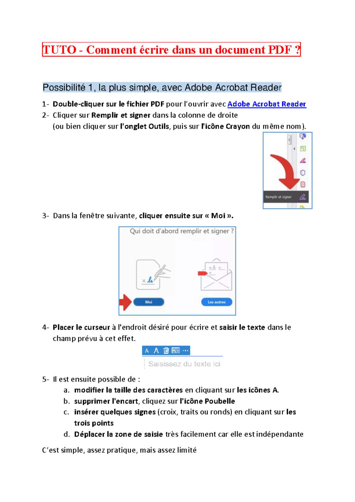 Tuto ecrire sur pdf - refo - TUTO - Comment écrire dans un document PDF? Possibilité 1, la plus ...
