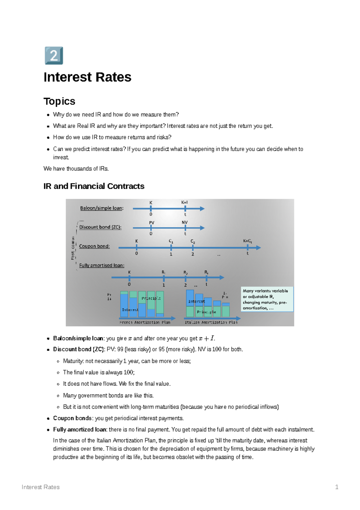2. Interest Rates - ± Interest Rates Topics Why do we need IR and how ...