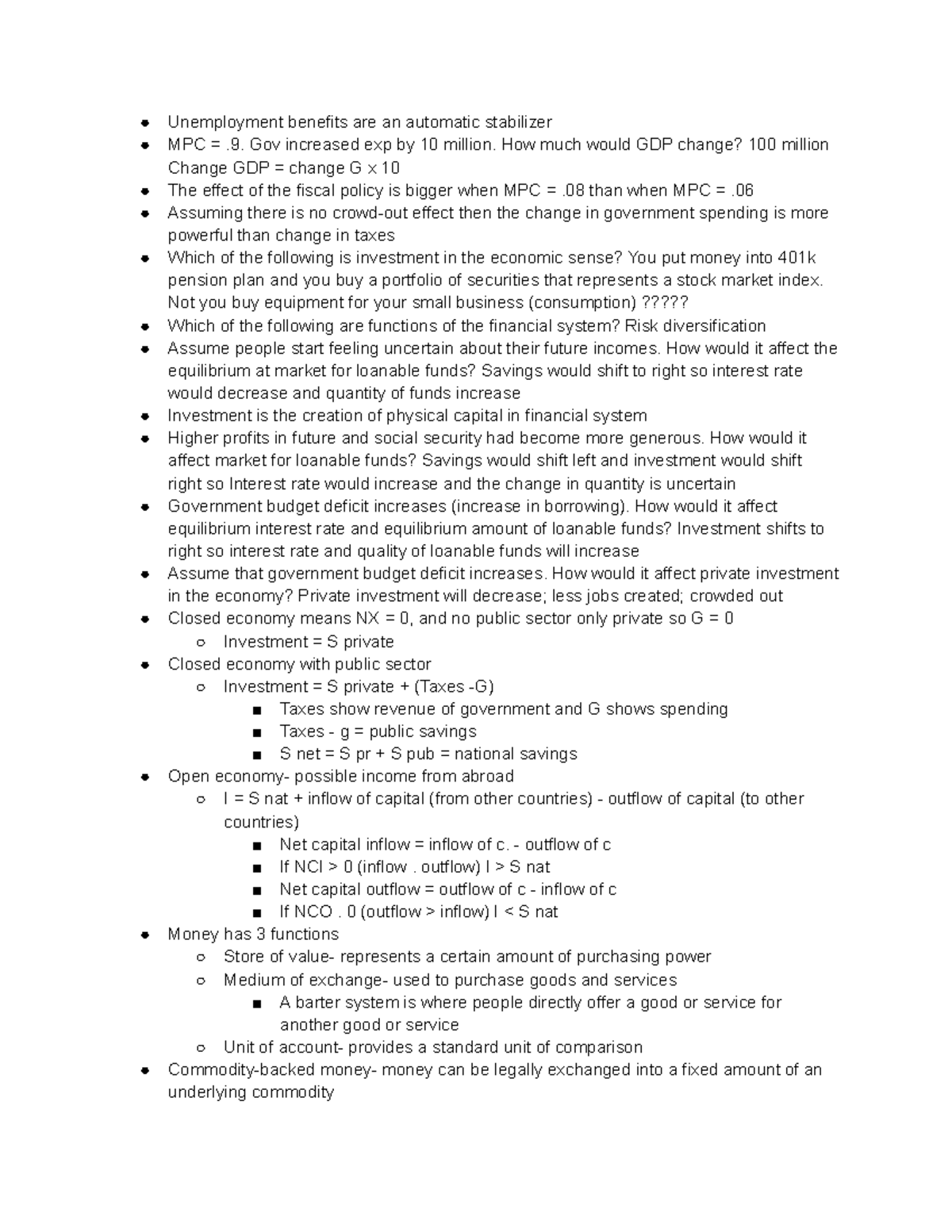 Econ 203 exam 3 - Lecture notes lectures for exam 3 - Unemployment ...