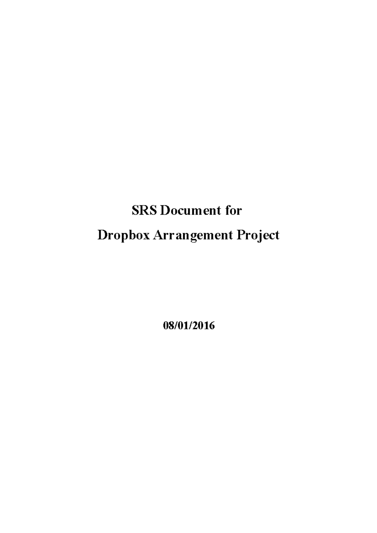 Srs-document - Drop box - SRS Document for Dropbox Arrangement Project ...