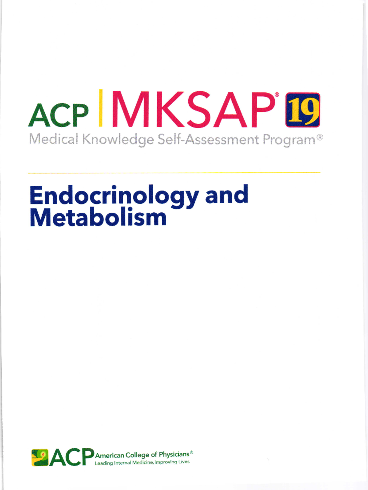2021 endocrinology and metabolism - ACP MKSA Endogri nology and ...