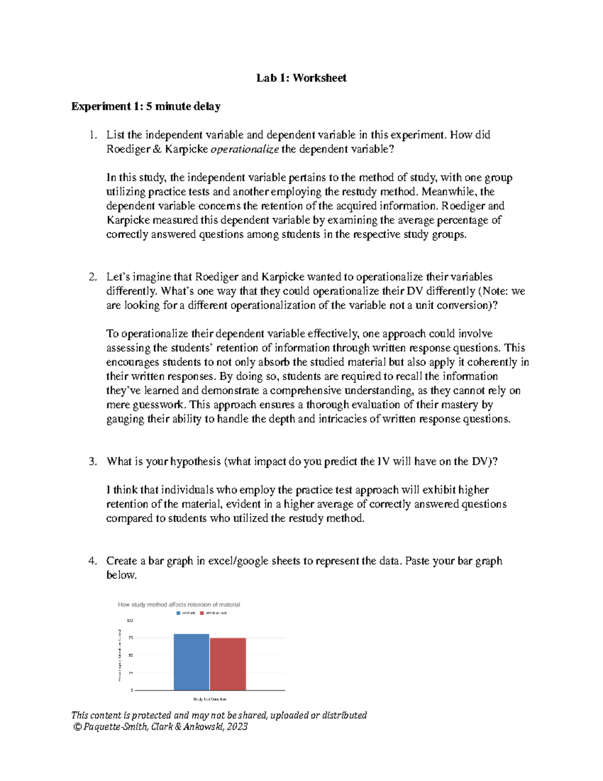 Lab 1 Worksheet-3 - lab 1 - Lab 1: Worksheet Experiment 1: 5 minute ...