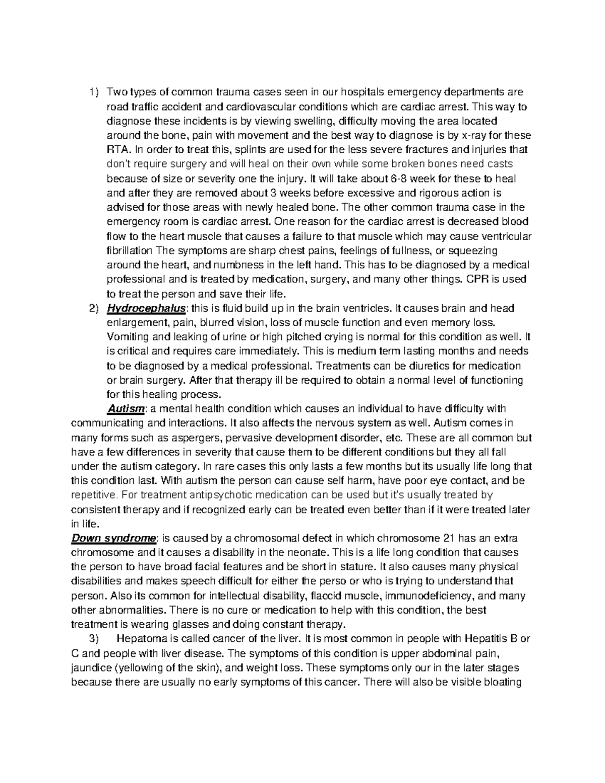 Patho hw 1 - the breakdown and information of the disease process and ...