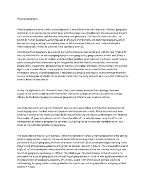 Components of physical geography - Components of physical geography ...