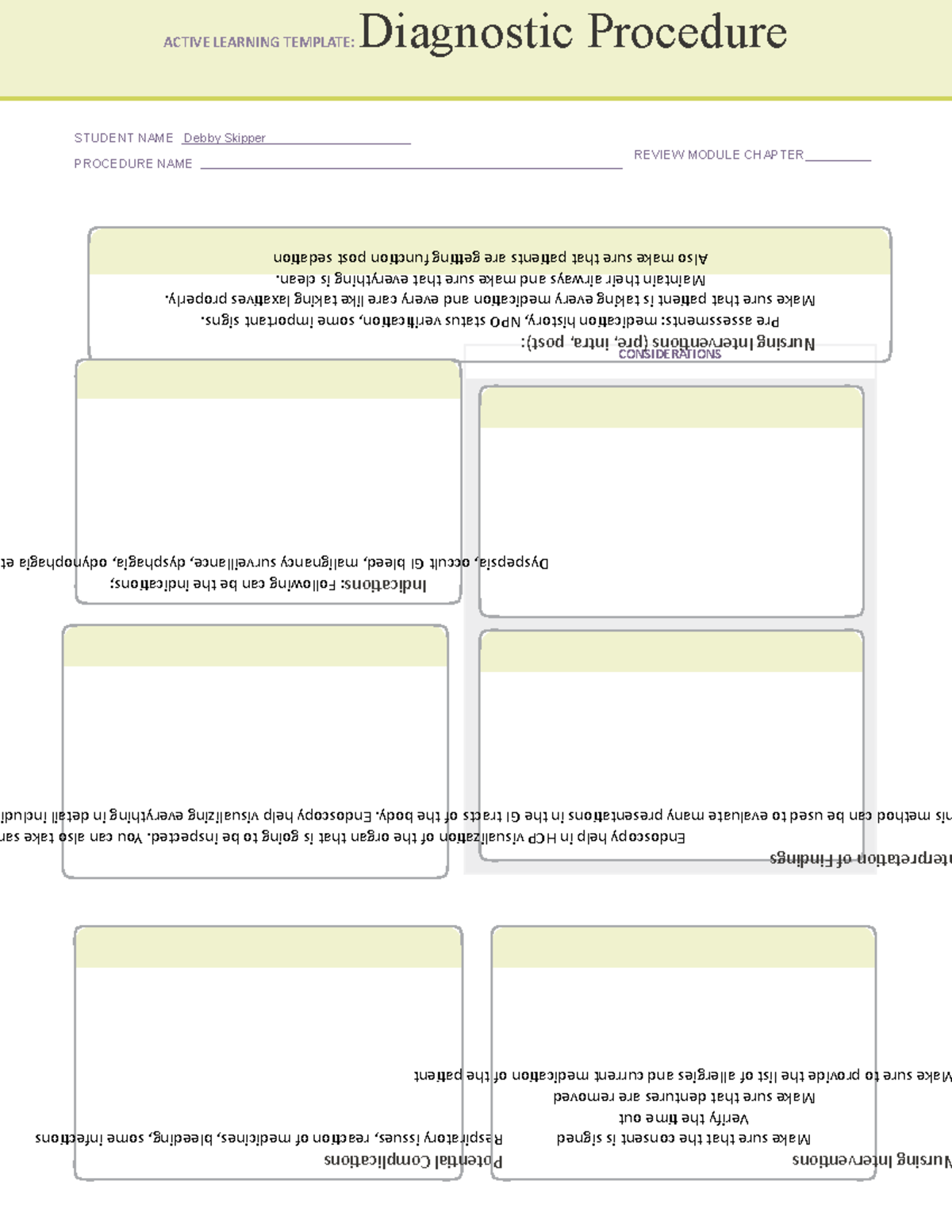 Diagnostic procedure - nursing - ACTIVE LEARNING TEMPLATE: Diagnostic ...