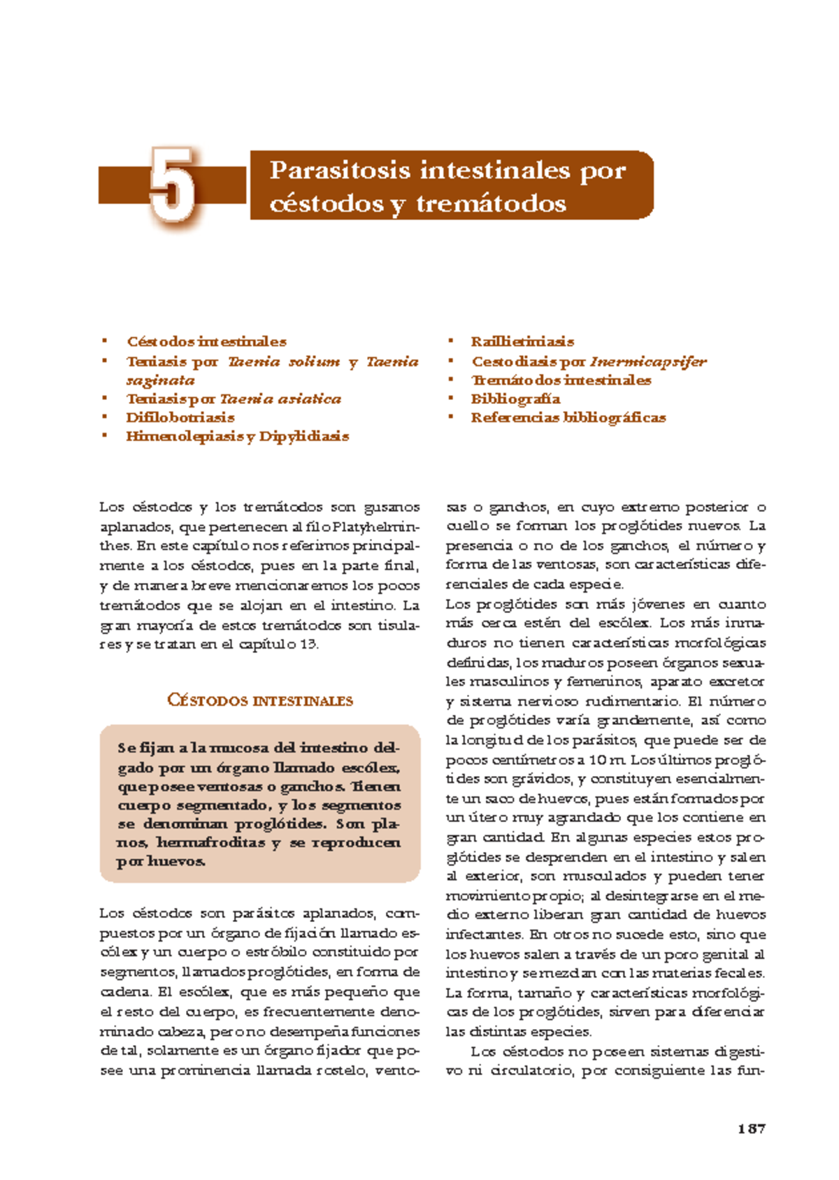 Parasitosis intestinales por céstodos y tremátodos - Parasitología ...
