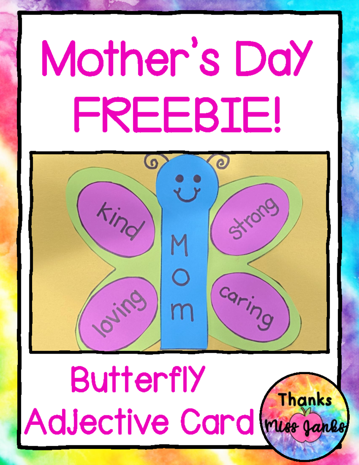Butterfly Adjective Card Mothers Day Freebie-1 - Mother’s Day FREEBIE ...