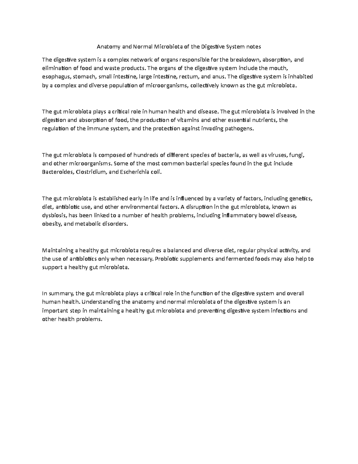 Anatomy and Normal Microbiota of the Digestive System notes - The ...