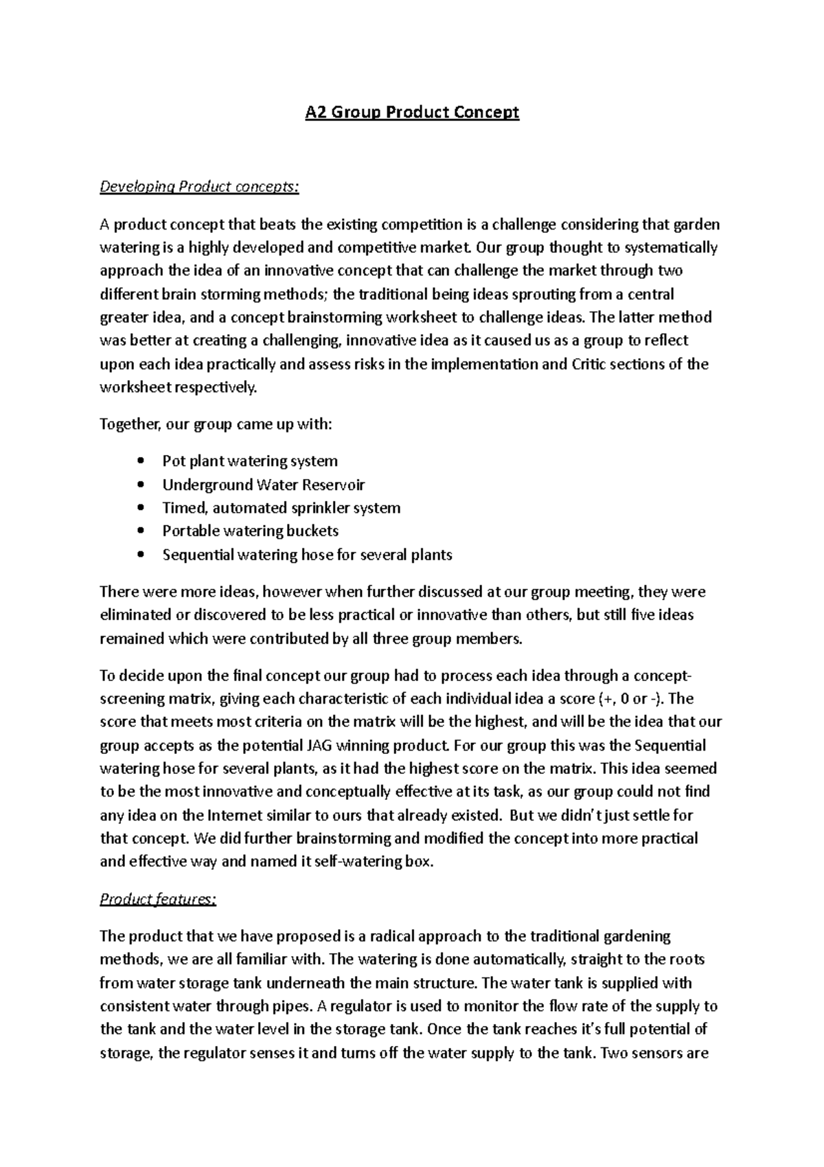 A2-report - A2 Group Product Concept - A2 Group Product Concept ...