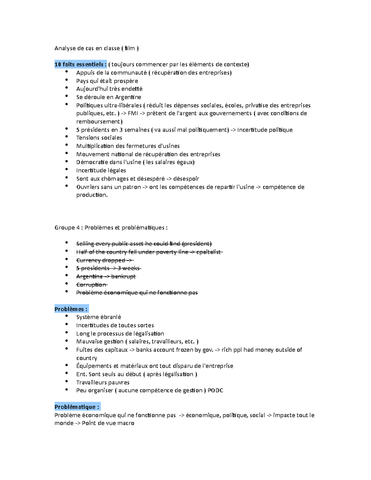 Analyse de cas en classe ( #9) - Management - Analyse de cas en classe ...