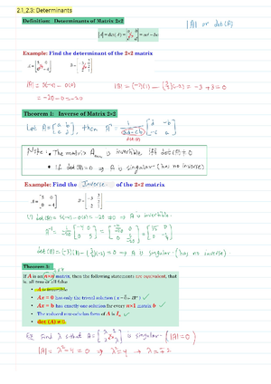 Linear algebra Chapter 3 - Studocu