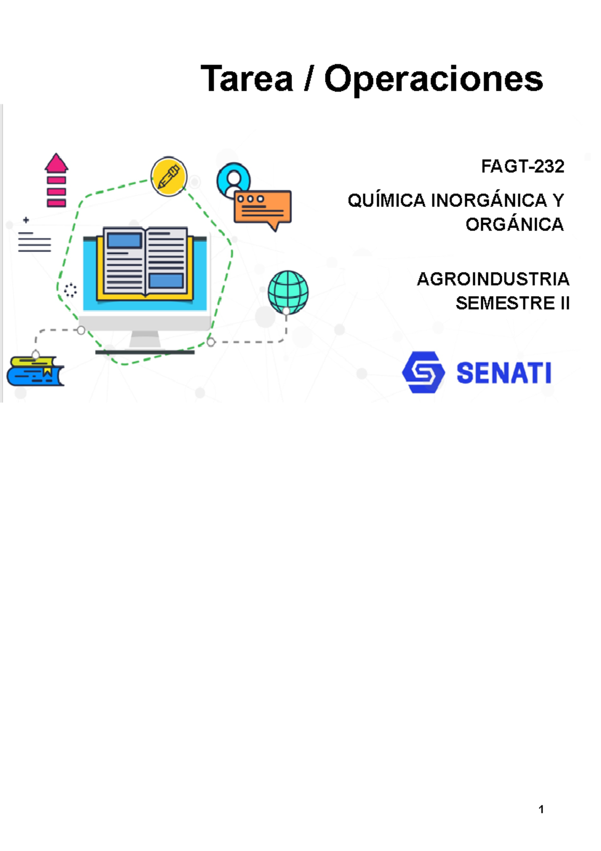 FAGT-232 Trabajofinal - Tarea / Operaciones FAGT- QUÍMICA INORGÁNICA Y ...