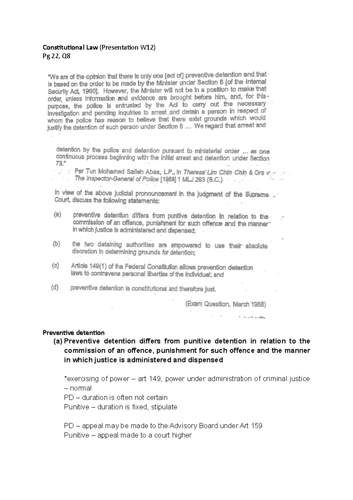 Constitutional Law (Presentation) - There are three salient features of ...