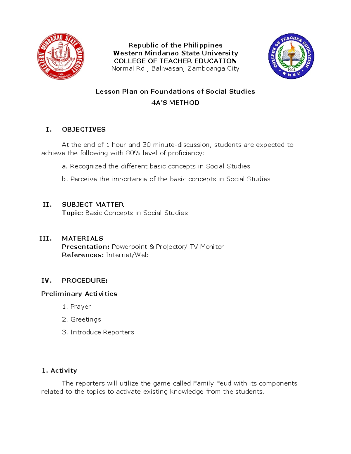 Group 6 - FSS - NOTES - Republic of the Philippines Western Mindanao ...