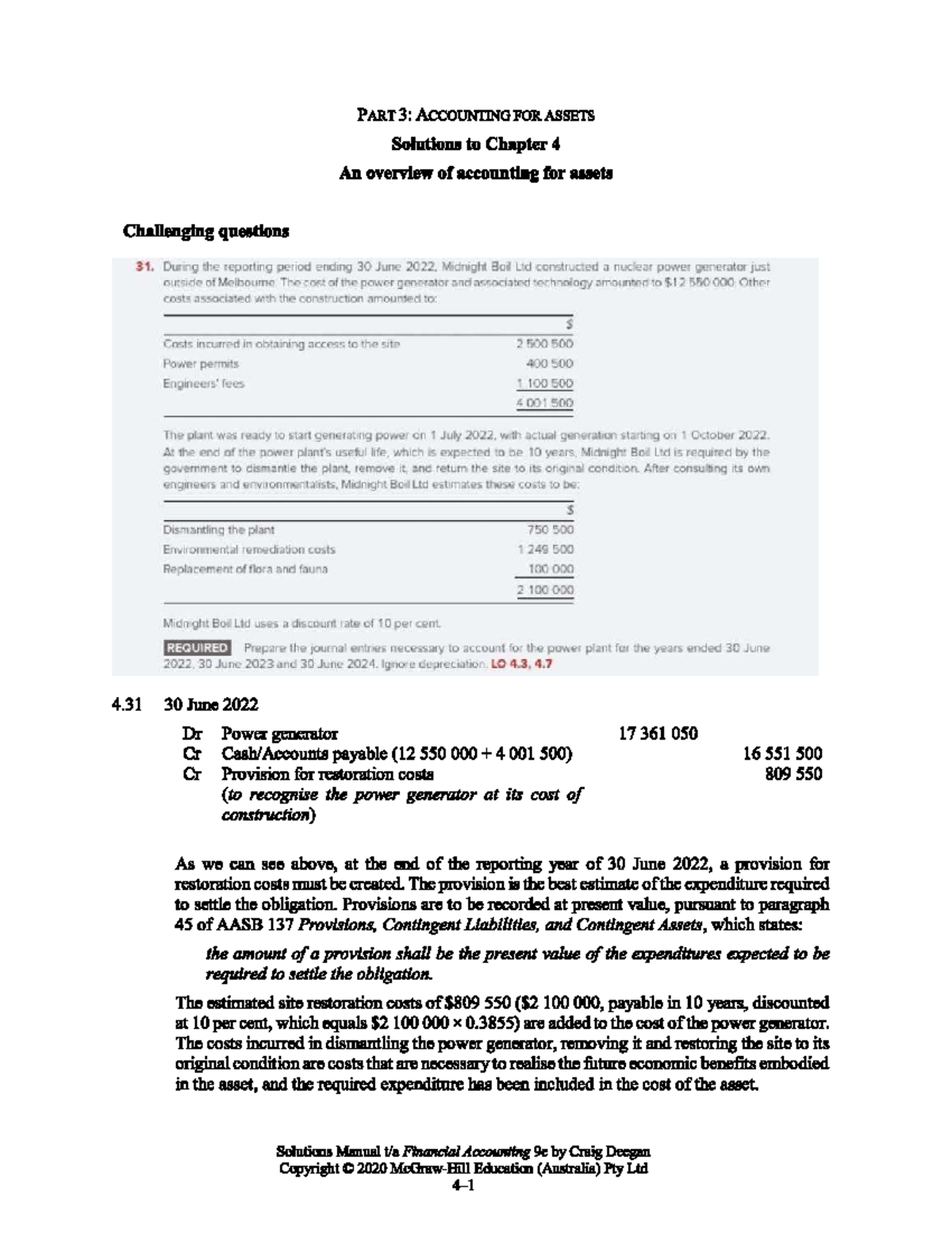 WEEK 2 - Chapter 4 Challenging questions - PART 3: ACCOUNTING FOR ...