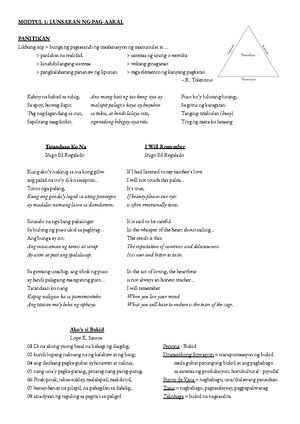 FILI 12 Module 2 - Summary Panitikan Ng Pilipinas - Panitikang Katutubo ...