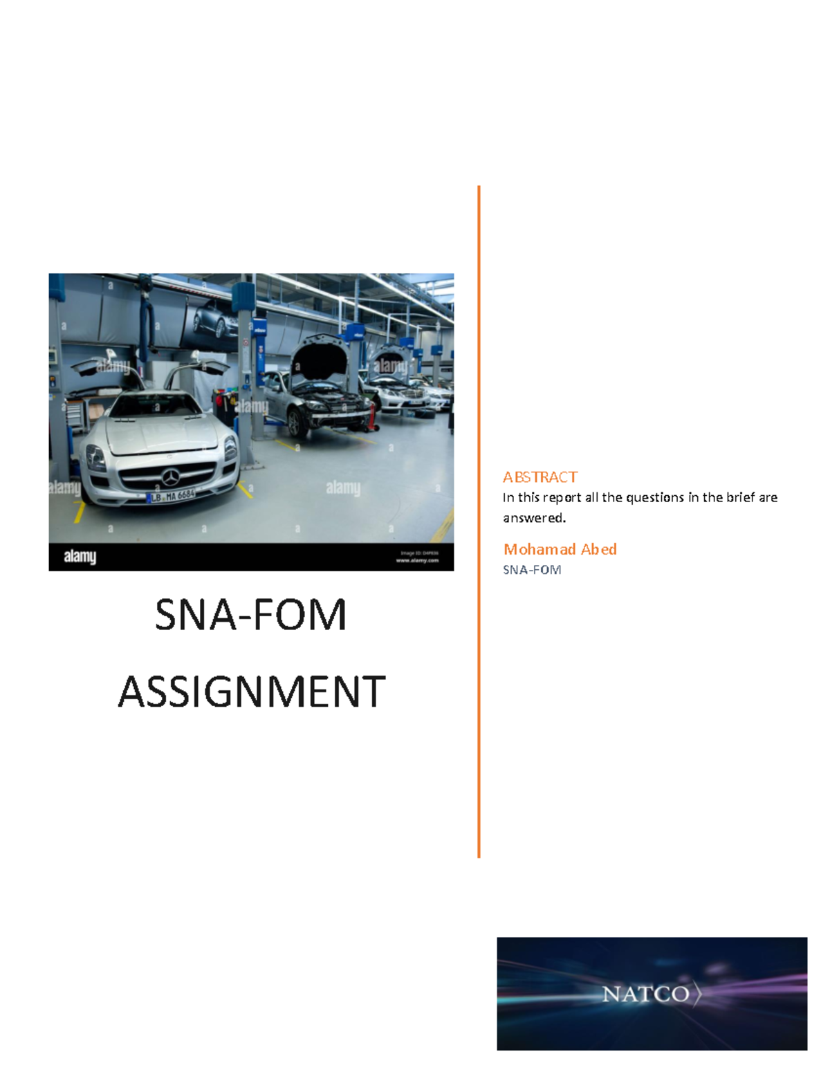 Mohamed Abed- Natco-SNA-FOM Assinment - SNA-FOM ASSIGNMENT ABSTRACT In ...