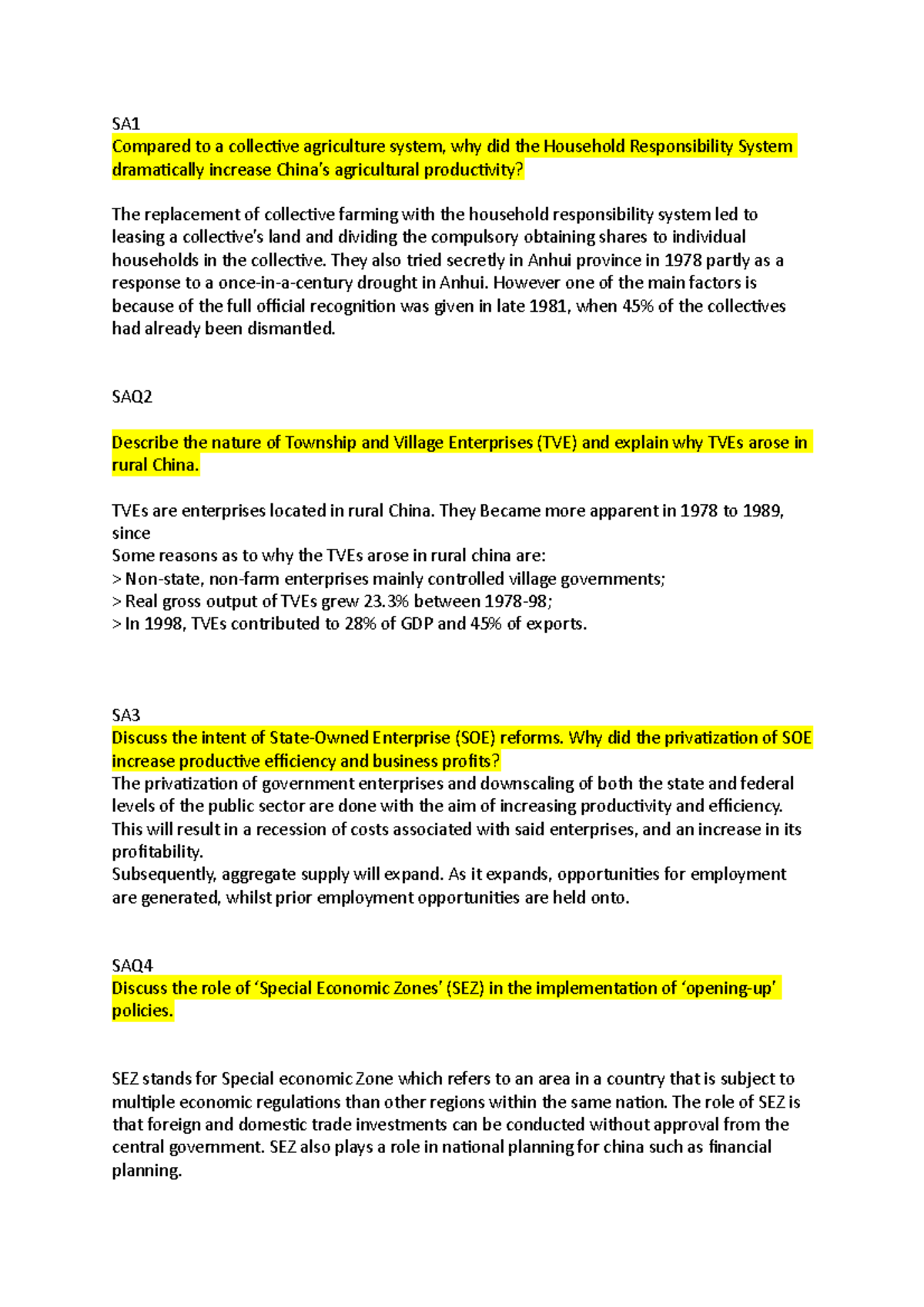 Week 3 - These are the weekly tutorial questions answers for ECX2630 - SA Compared to a ...