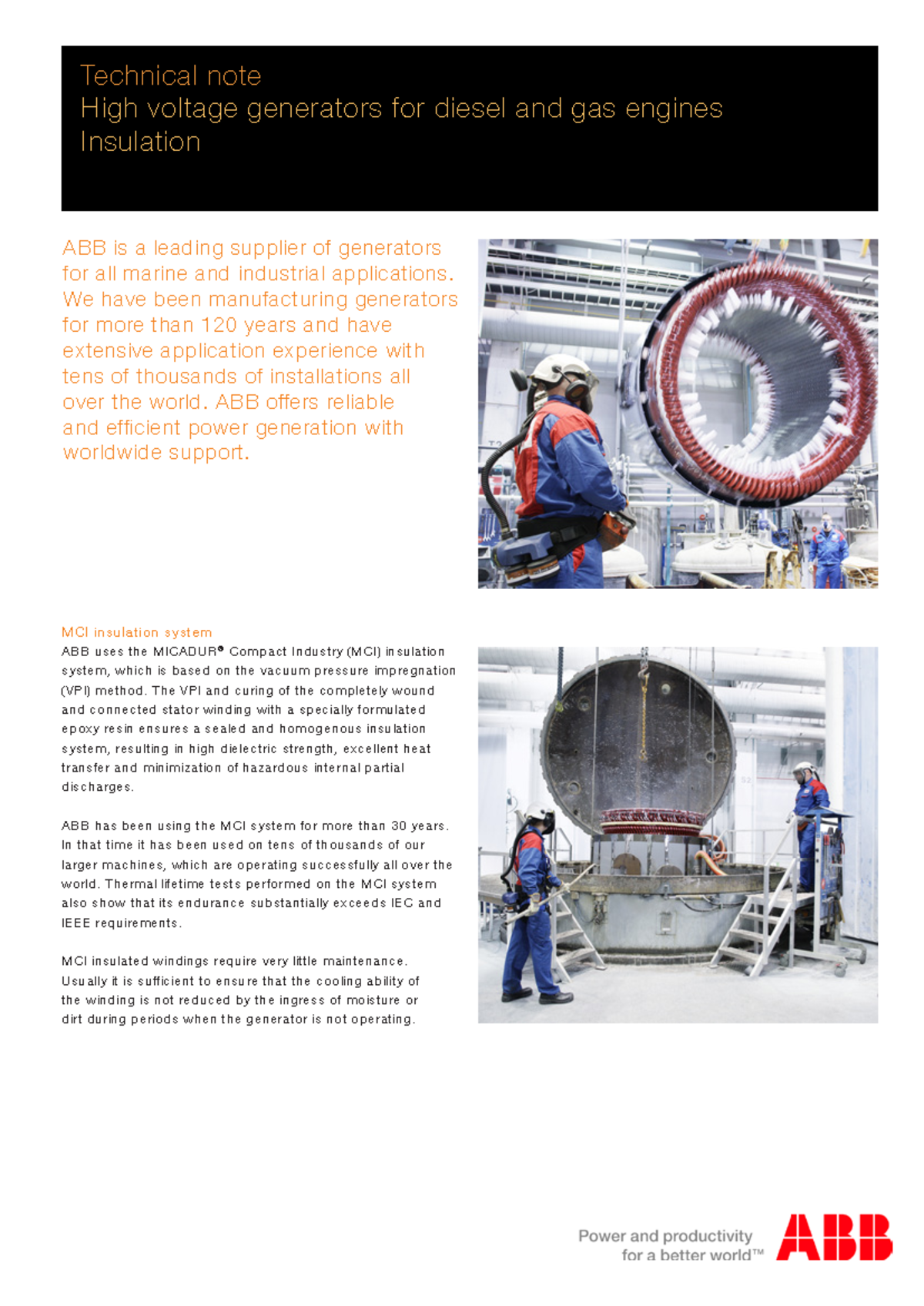 Technical note HV gens Insulation lowres - MCI insulation system ABB ...