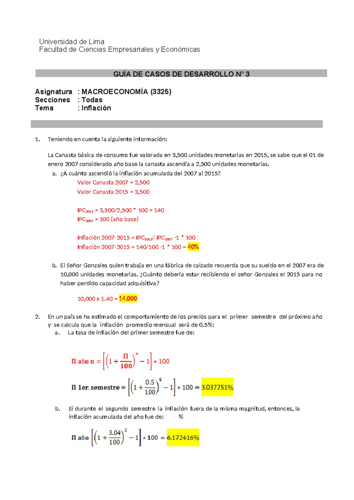 3. Casos de Desarrollo - Inflación con solucionario 2024-2 ...