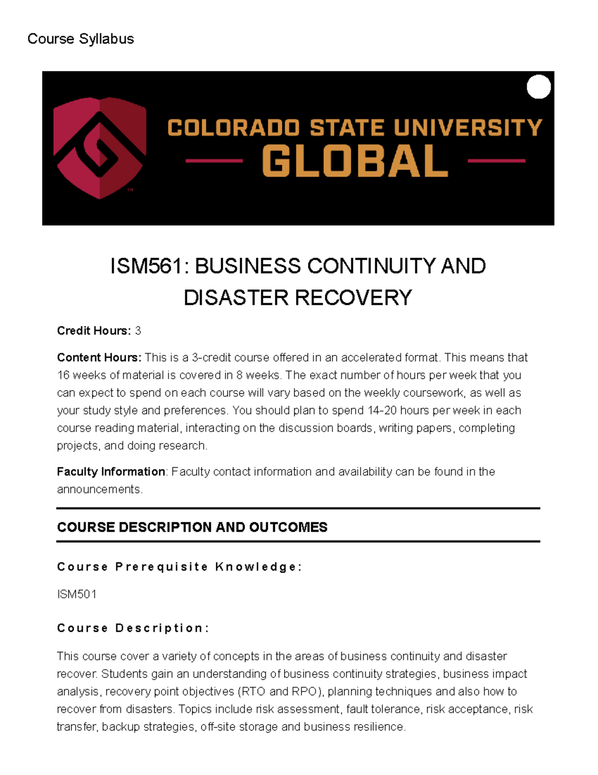 Syllabus for 23WA-ISM561-1 - Course Syllabus ISM561: BUSINESS ...