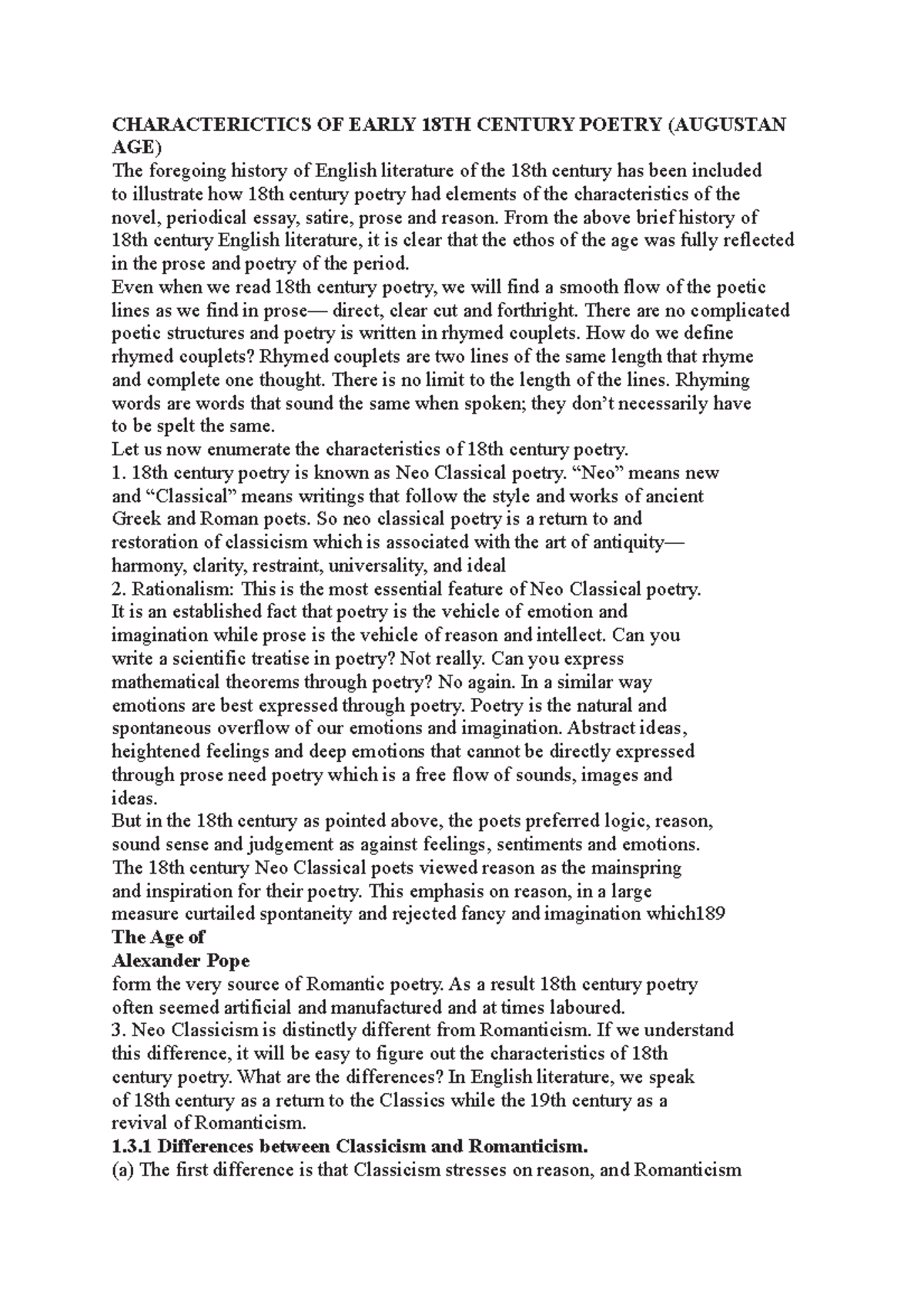 Characterictics OF Early 18TH Century - CHARACTERICTICS OF EARLY 18TH ...