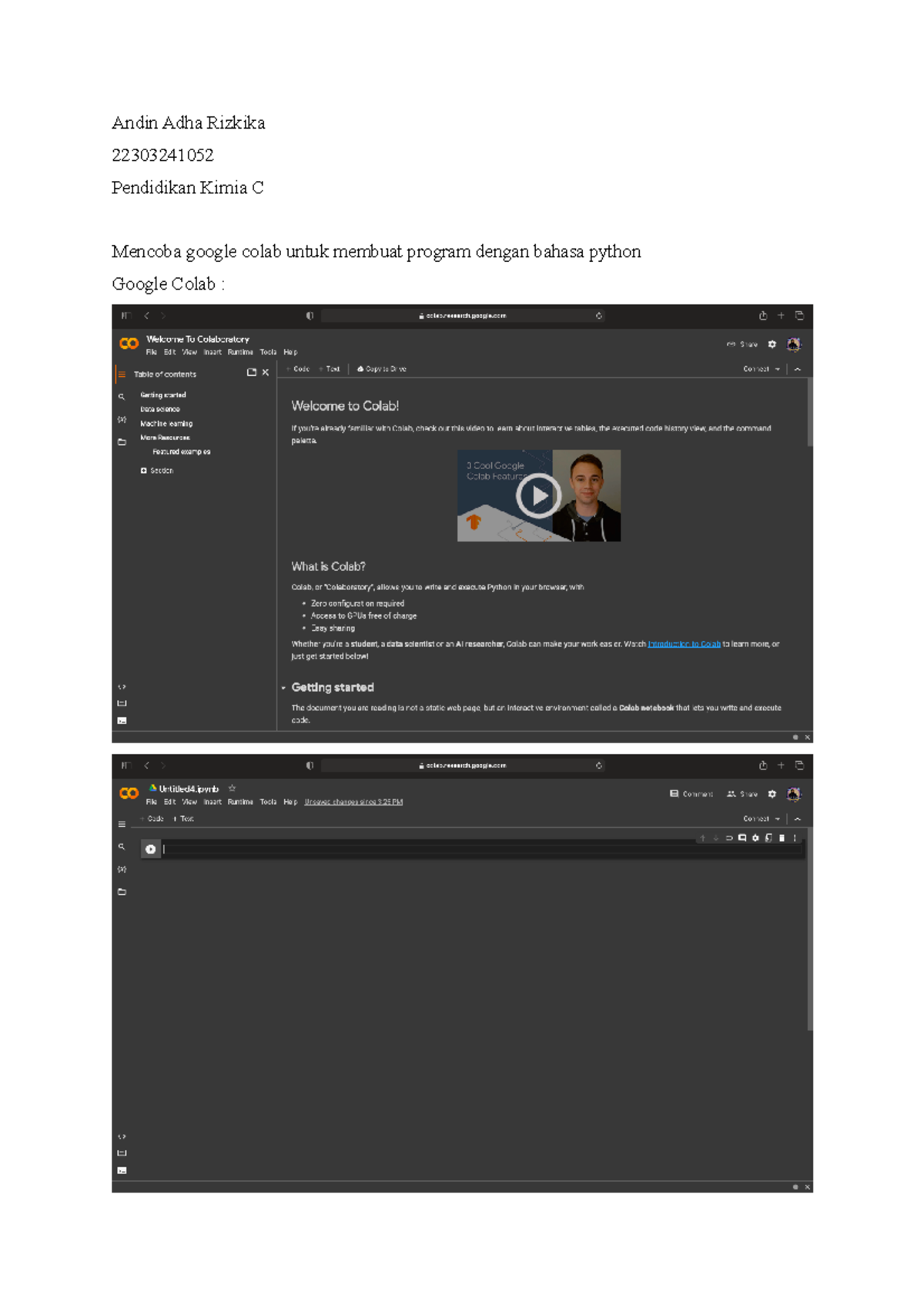 Belajar python transdig - Andin Adha Rizkika 22303241052 Pendidikan ...
