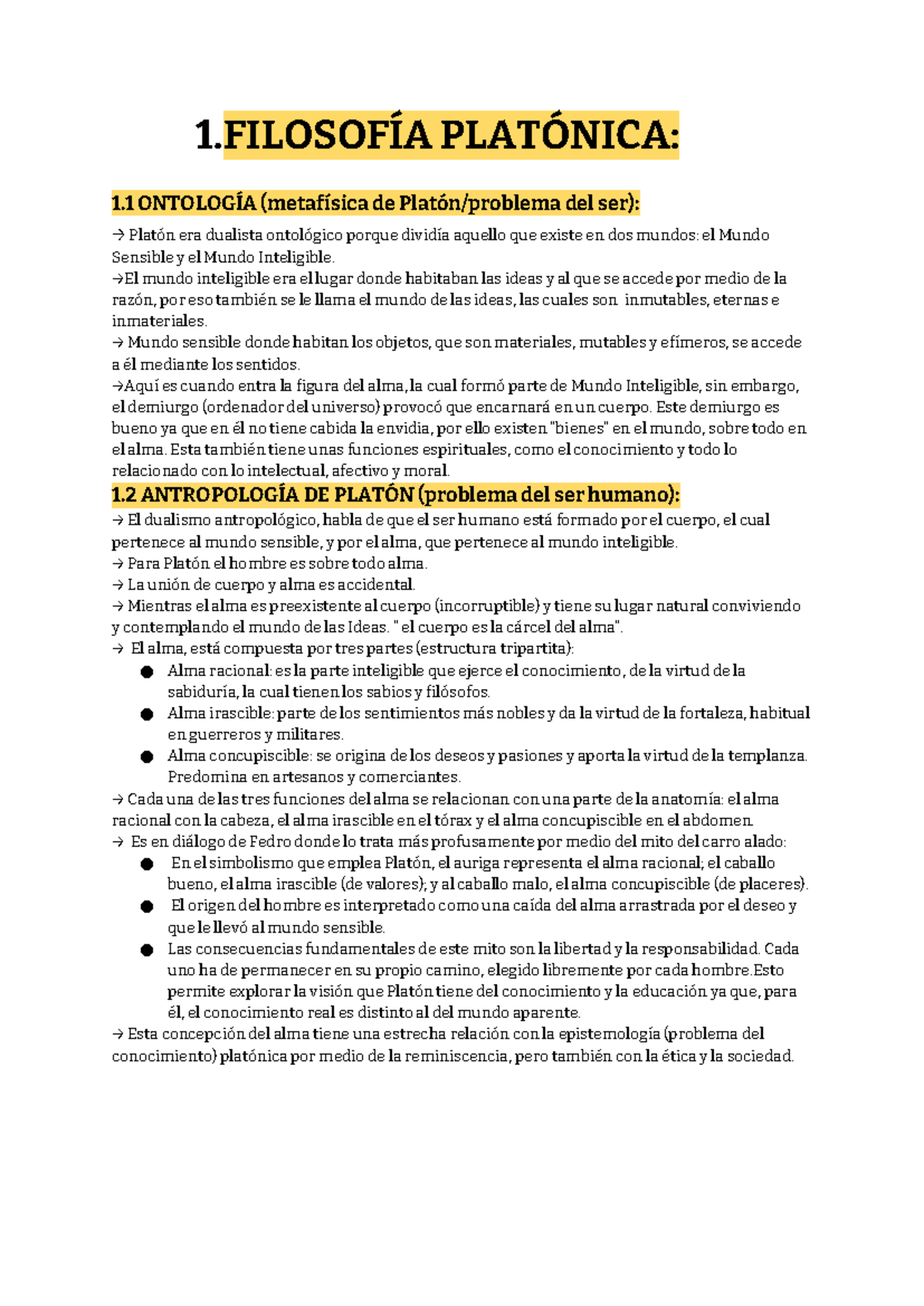 Filosofía de Platón - 1ÍA PLATÓNICA: 1 ONTOLOGÍA (metafísica de Platón ...