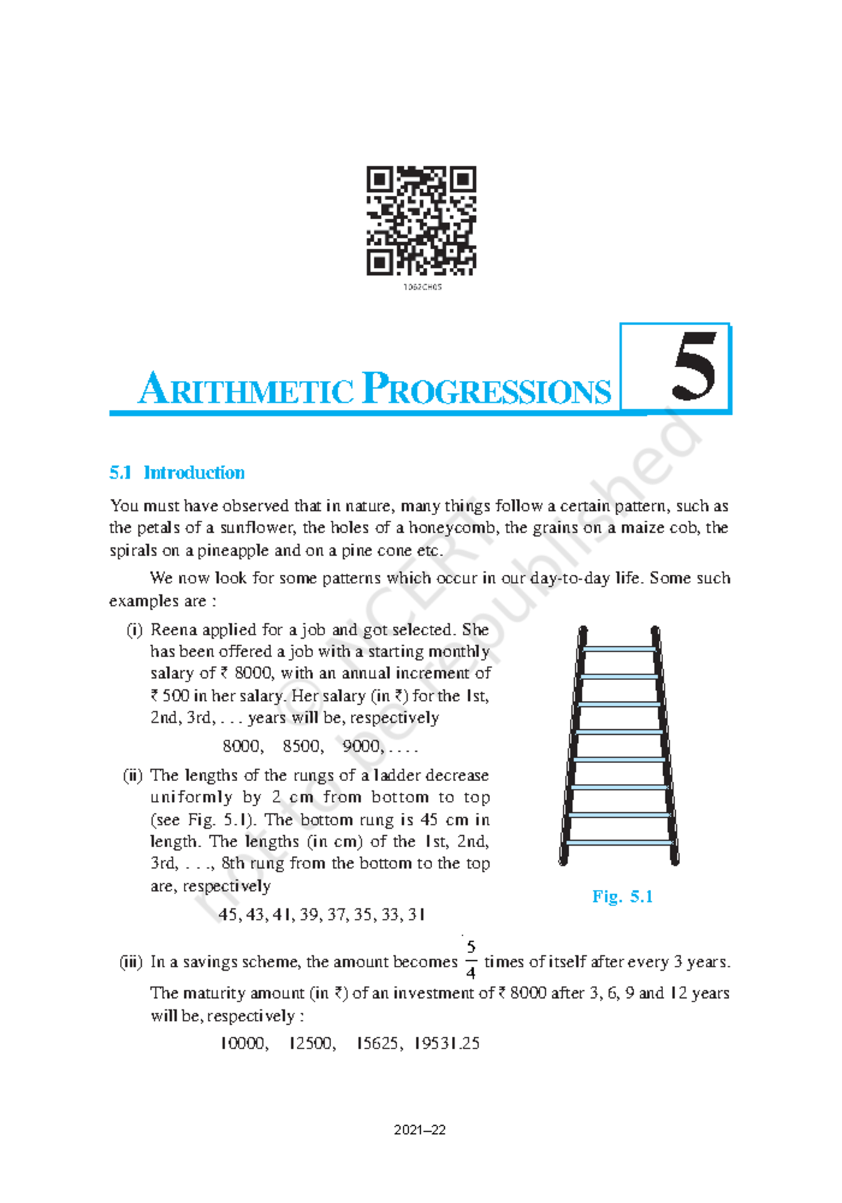 Chap-5 Arithmatic progression - ARITHMETIC PROGRESSIONS 93 5 5 ...