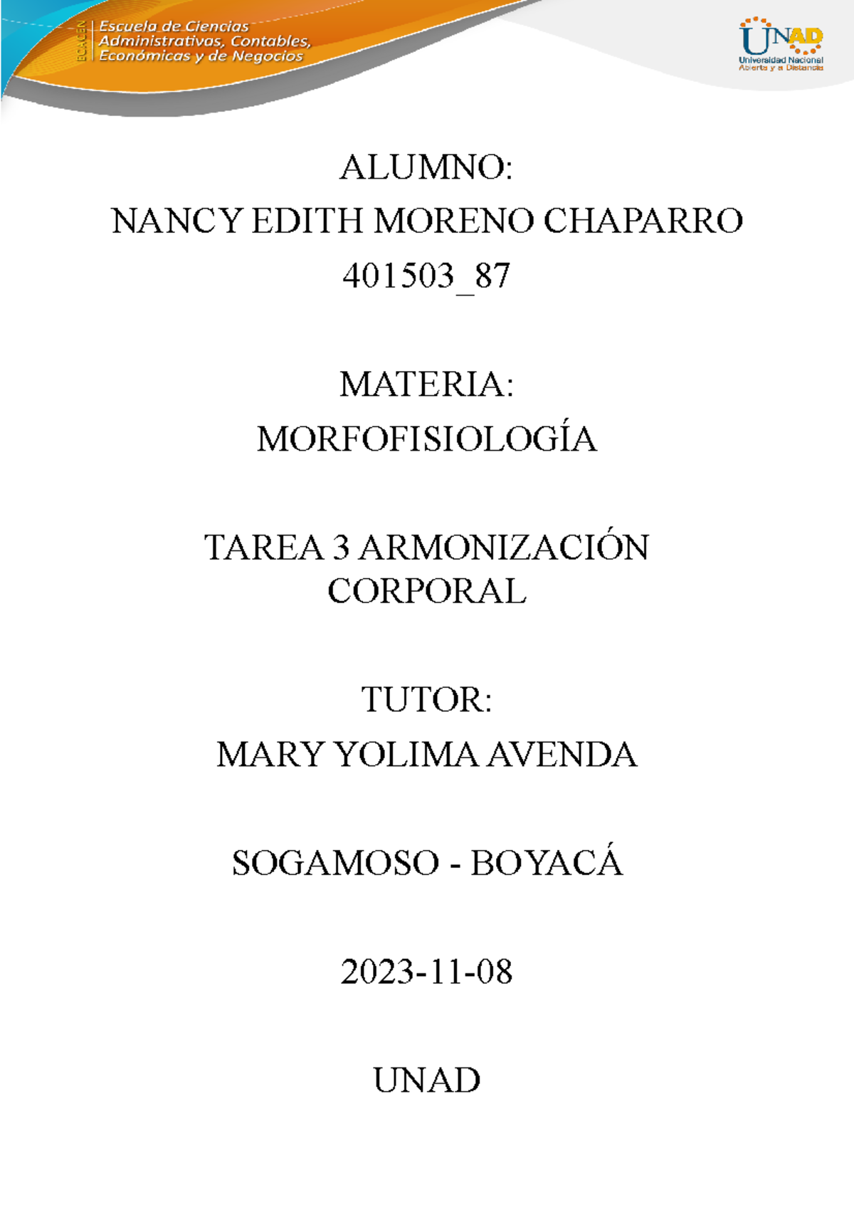 Edith Moreno Tarea 3 Armonización Corporal 401503 87 - ALUMNO: NANCY ...