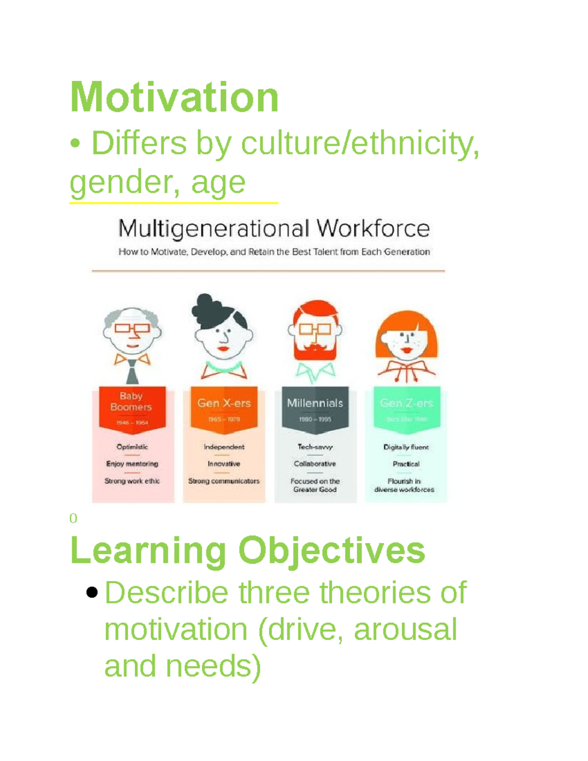 Ch. 8 Motivation and Emotion - Motivation • Differs by culture ...