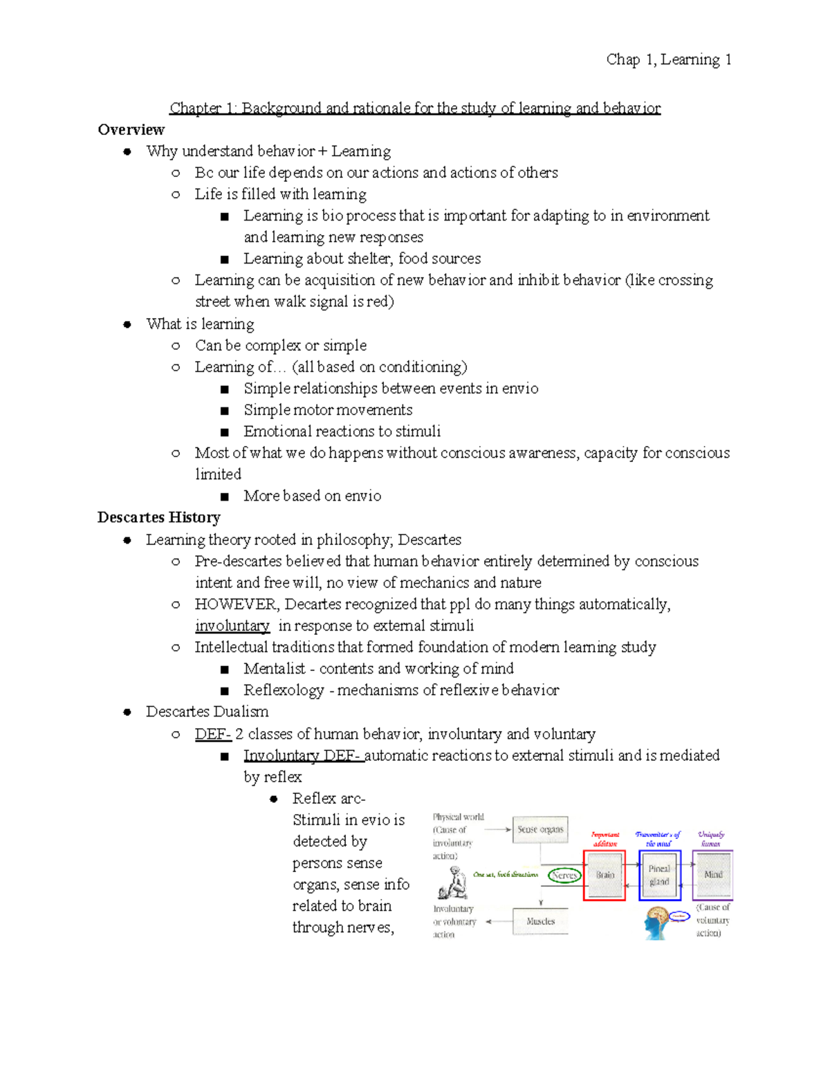 Chapter 1 Background and rationale for the study of learning and behavior - .. (all based on ...