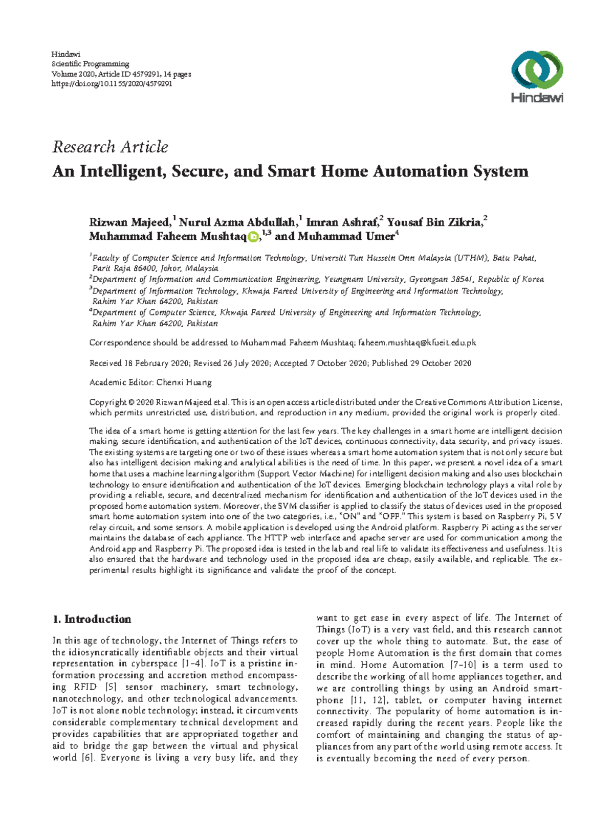 Electrical Engnieering - Research Article An Intelligent, Secure, and ...