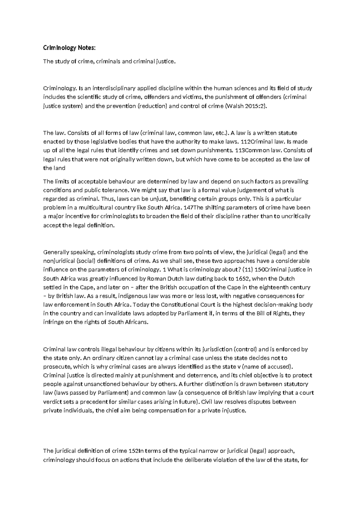 Criminology Notes - Criminology Notes: The study of crime, criminals ...