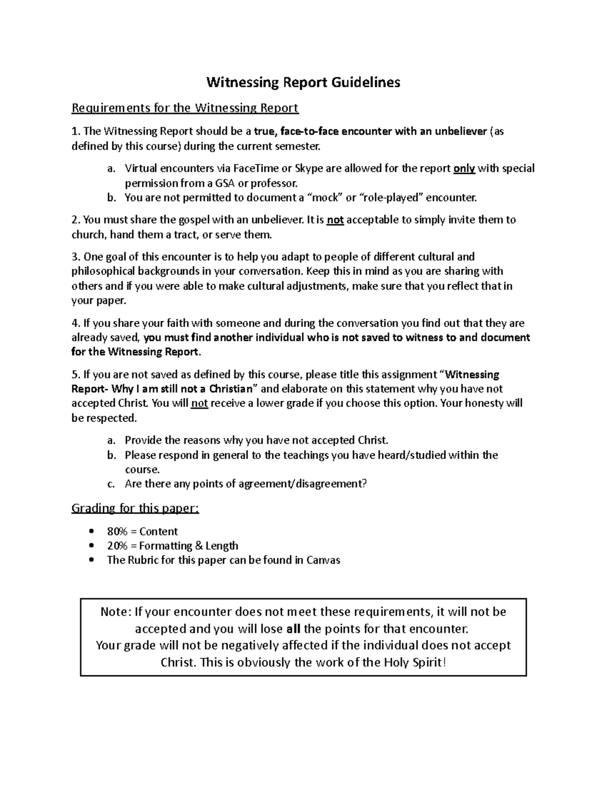 NEW Witnessing Guidelines - Witnessing Report Guidelines Requirements ...