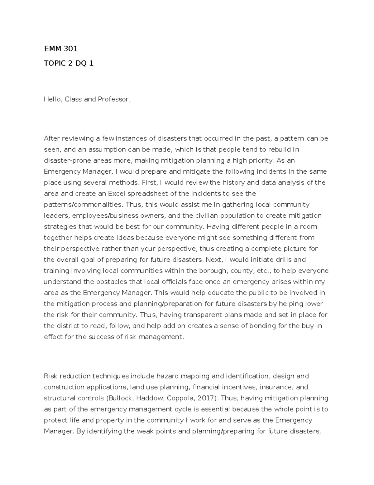 EMM 301 Topic 2 DQ 1 - G2G - EMM 301 TOPIC 2 DQ 1 Hello, Class and ...