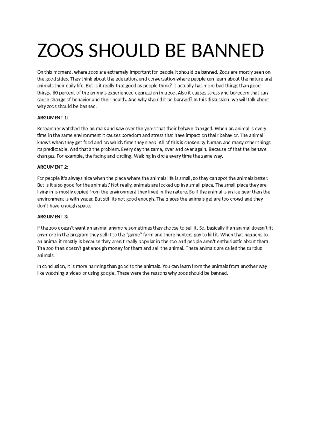 Zoos should be banned - gwn - ZOOS SHOULD BE BANNED On this moment ...