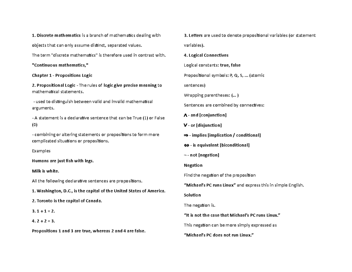 Reviewer Discretemath 1 Discrete Mathematics Is A Branch Of 8978